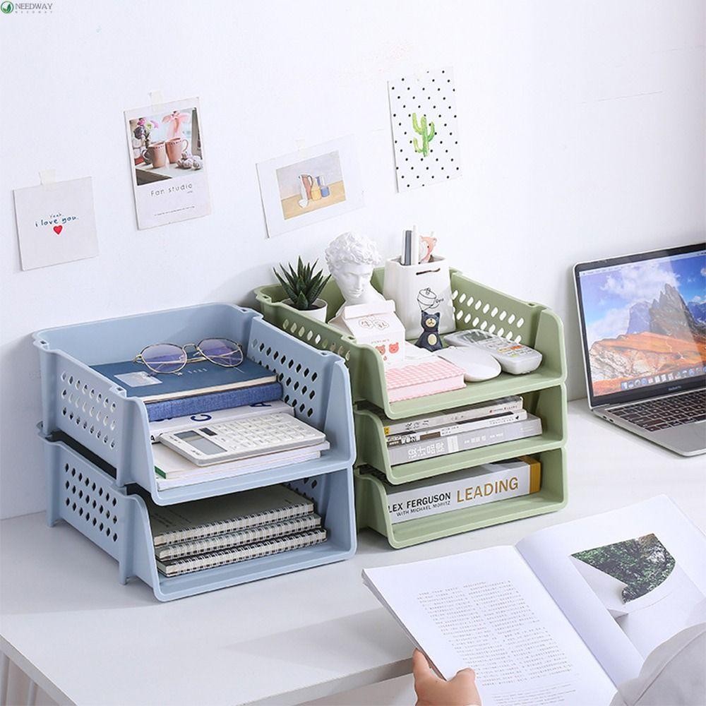 NEEDWAY Stackable File Rack, Desktop Organizer File Organizer A4 File ...