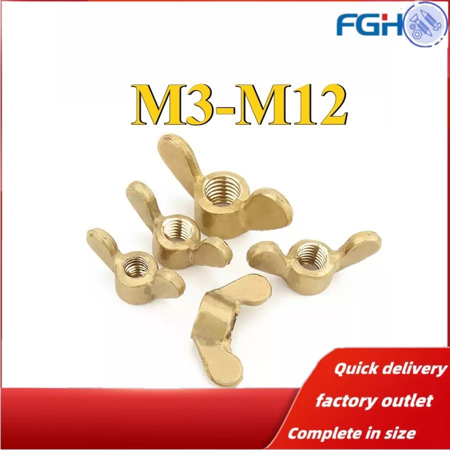 Copper Wing Nut / Butterfly Nut/Handle Nut / Thumb Nut Solid Type M3/M4 ...