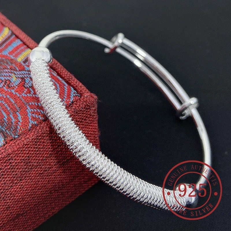 Fashion Handmade Mesh S925 Silver Push-Pull Bracelet Valentine's Day ...