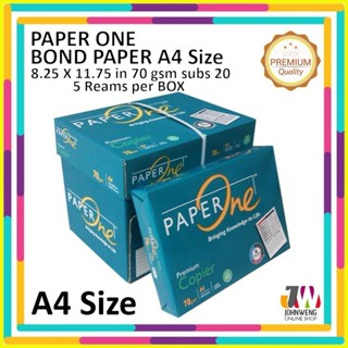 1 BOX / 5 Reams Paper One Bond Paper Subs 20 gsm 70 | Shopee Philippines