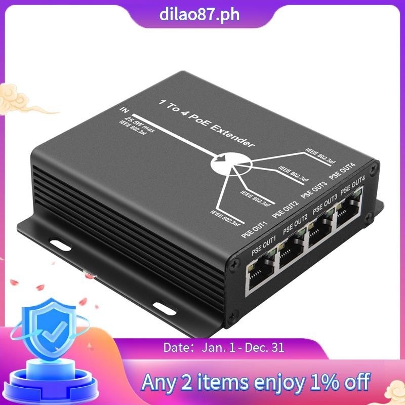 4 Port IEEE802.3Af PoE Extender for IP Camera Extend 120M Transmission ...