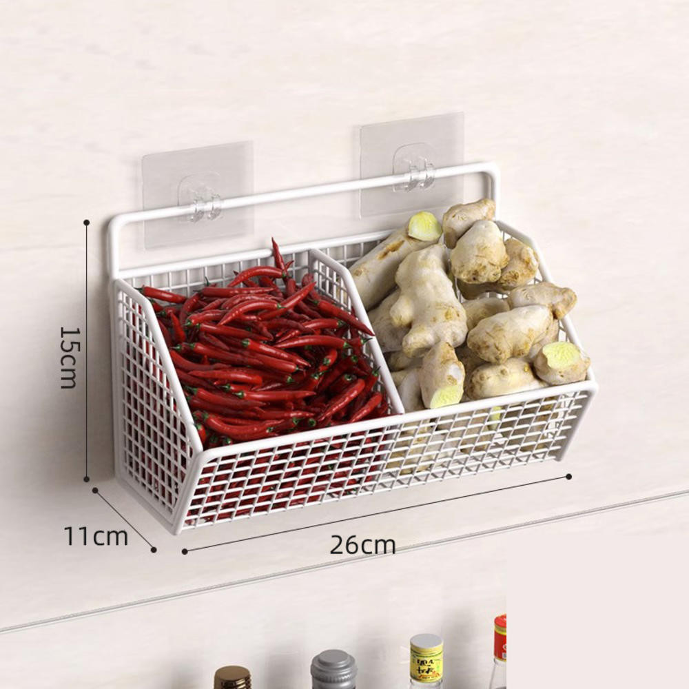 Kitchen Metal Hanging Vegetable Storage Basket Onion Ginger Garlic ...