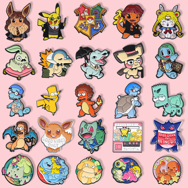 41 Styles Pokémon Enamel Brooch Anime Character Backpack Badge Clothing ...