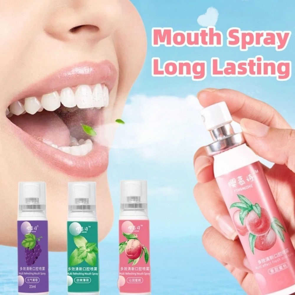 20ML Mouth Spray for Bad Breath Mint Peach Breath Freshener Portable ...