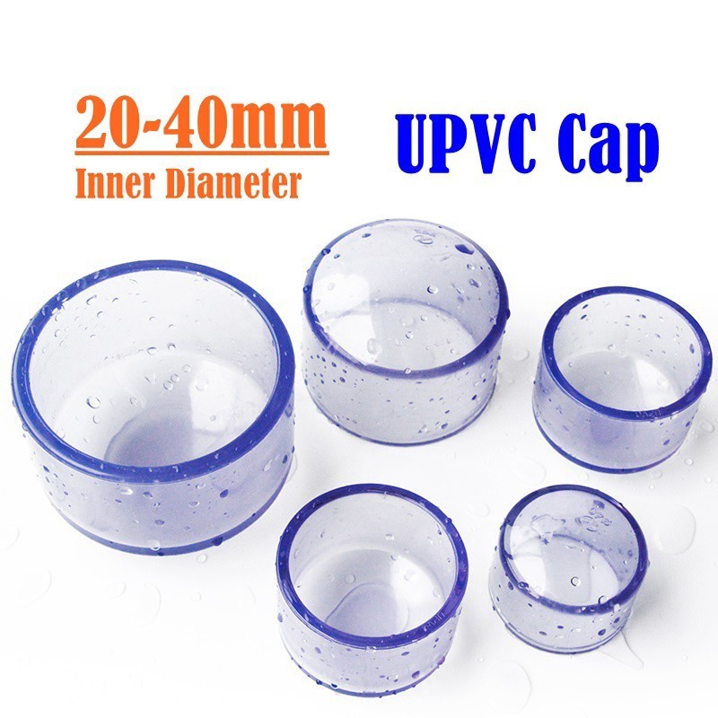 PVC Pipe Cap Transparent End Cap Clear Aquarium Fittings Thicken Wall ...