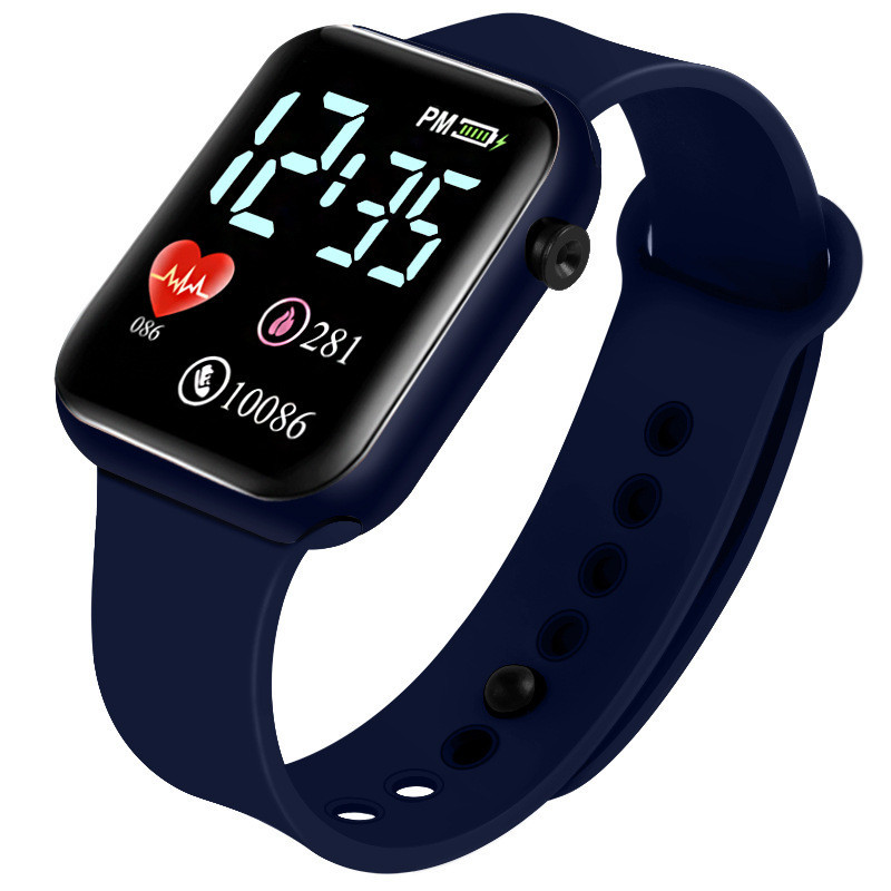 Square LED Watch Women Student Ins Style Silicone Sports Children's ...