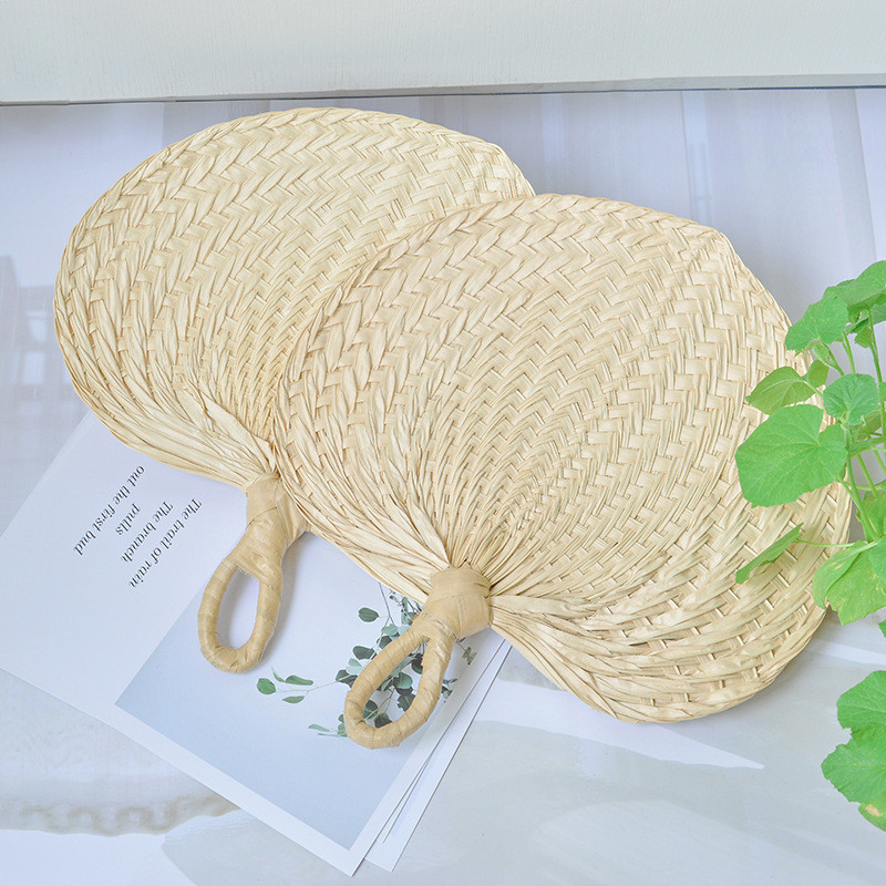 Raffia Fans Palm Leaf Hand Fans Buri Fans Hand Weaving Fan For Summer ...
