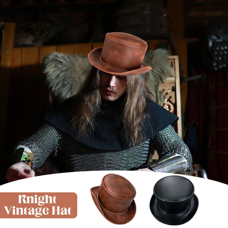 Medieval Hat Rave Brim Punk Magic Hat Gentlemen Cosplay Performing Cap ...