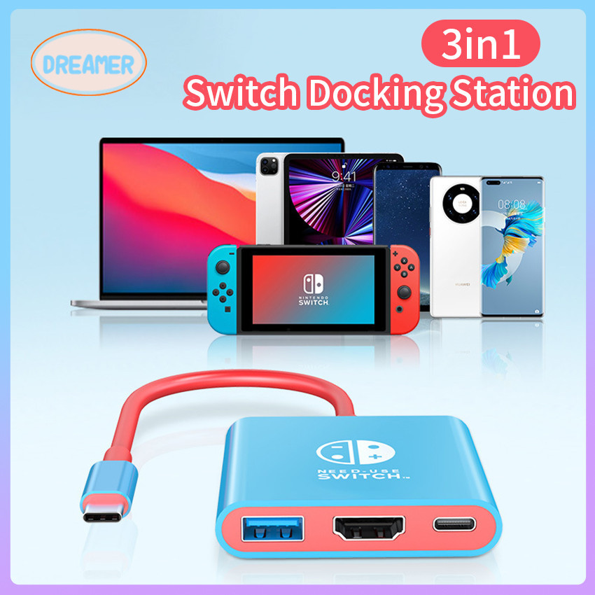 Nintendo Switch Type C to HDMI Adapter USB3.0 TV 4K HDMI 100W PD Fast ...