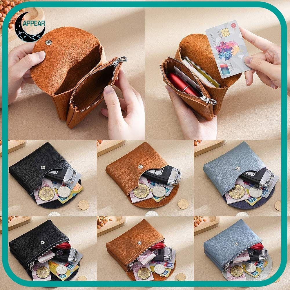 APPEAR Coin Purses, Single/Double Layer Genuine Leather Small Purses ...