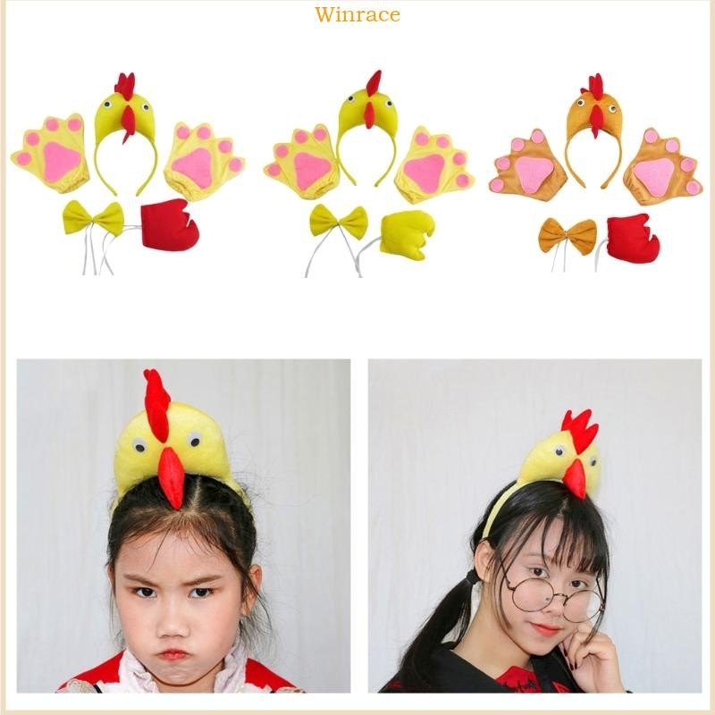 WRC Rooster Hairband Chicken Headbands Tie Gloves Chicken Costume ...