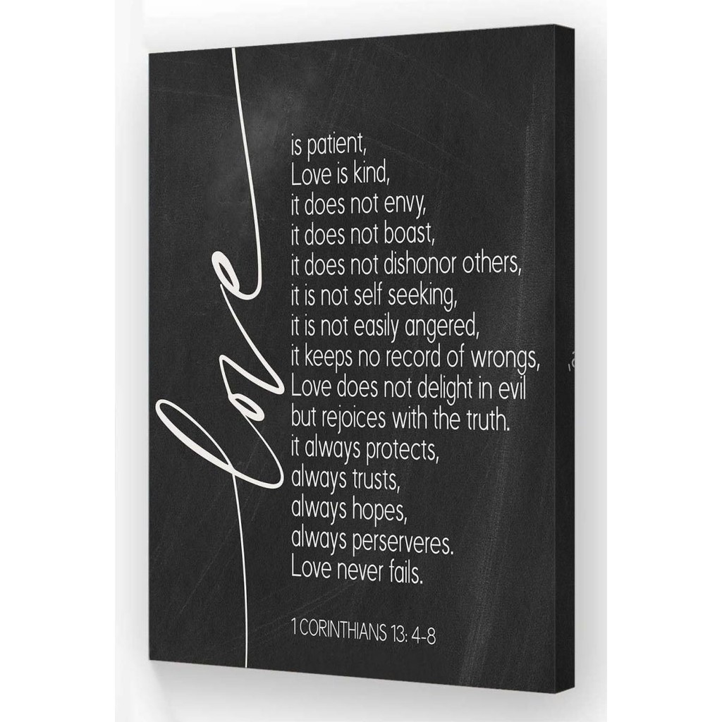 Love Is Patient Love Is Kind Vintage Framed Bible Verse Wall Art ...