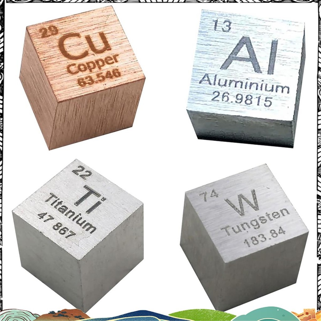jduefheu25 4 Piece Metal Elements-Cubes Set - Density-Cube Set for A ...