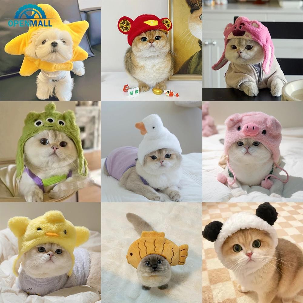 OPENMALL Pet Cat Hats Starfish Snapper Chicken Shaped Hat Teddy Dress ...