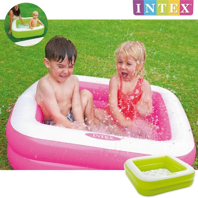 Authentic INTEX-57100Square Luxury Baby Inflatable Pool Infant Bathtub ...