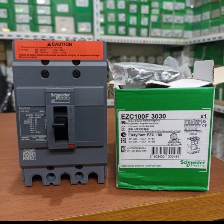 SCHNEIDER MCCB (Foldable Case Circuit Breaker) 10KA EZC100F 3P 30A ...