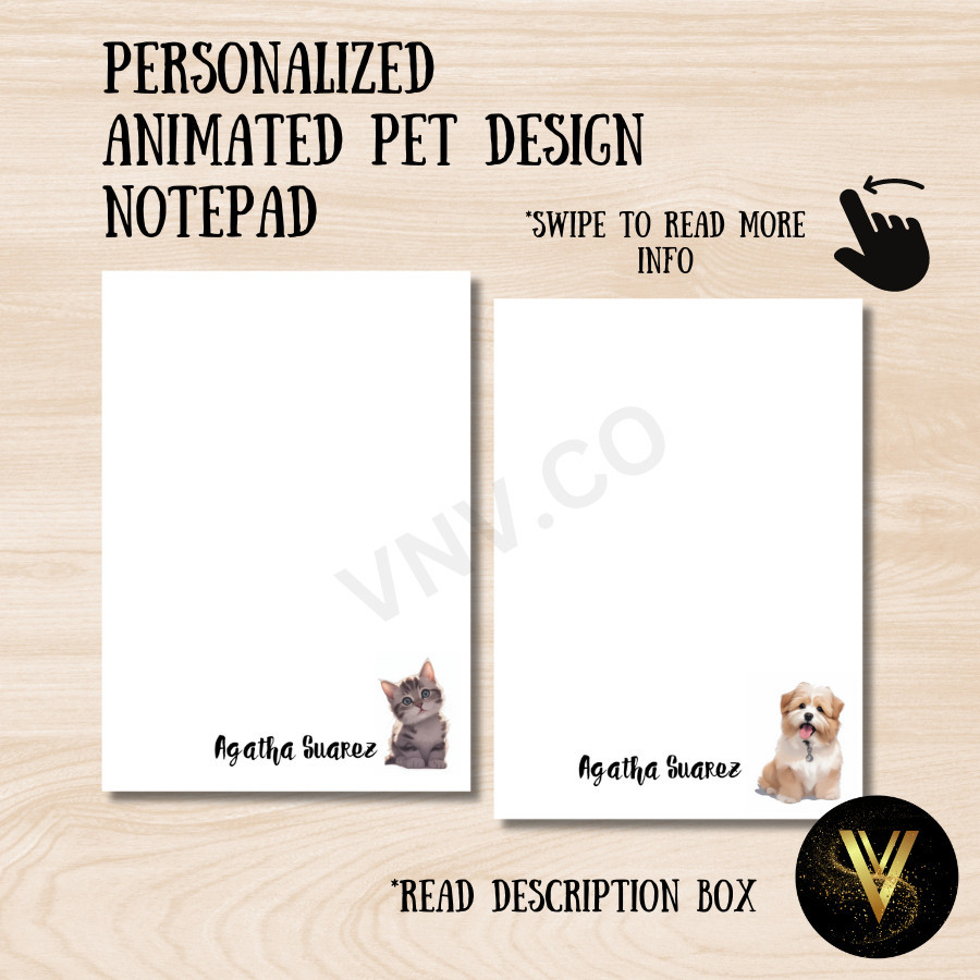 Personalize Pet Animated Design Notepad Memo Pad PM US FIRST A5 A6 ...