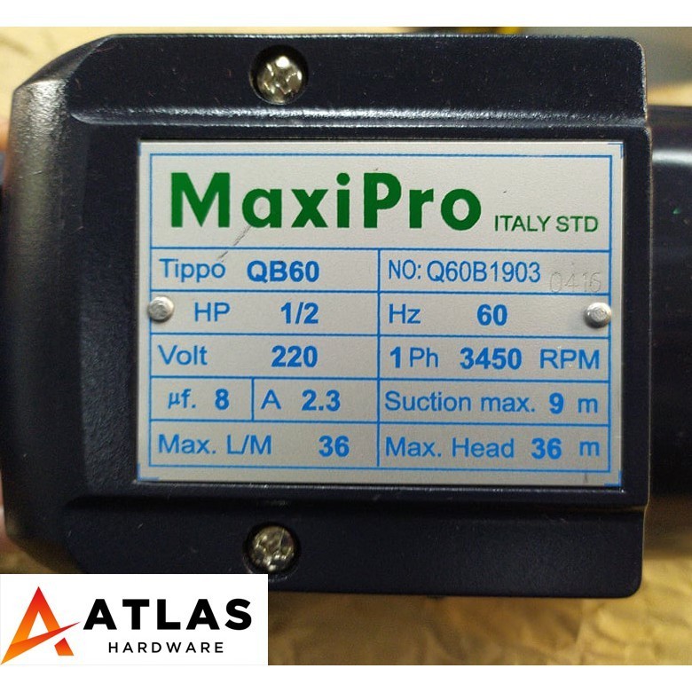Maxipro Shallow Well Water Pump 1/2Hp QB | Shopee Philippines