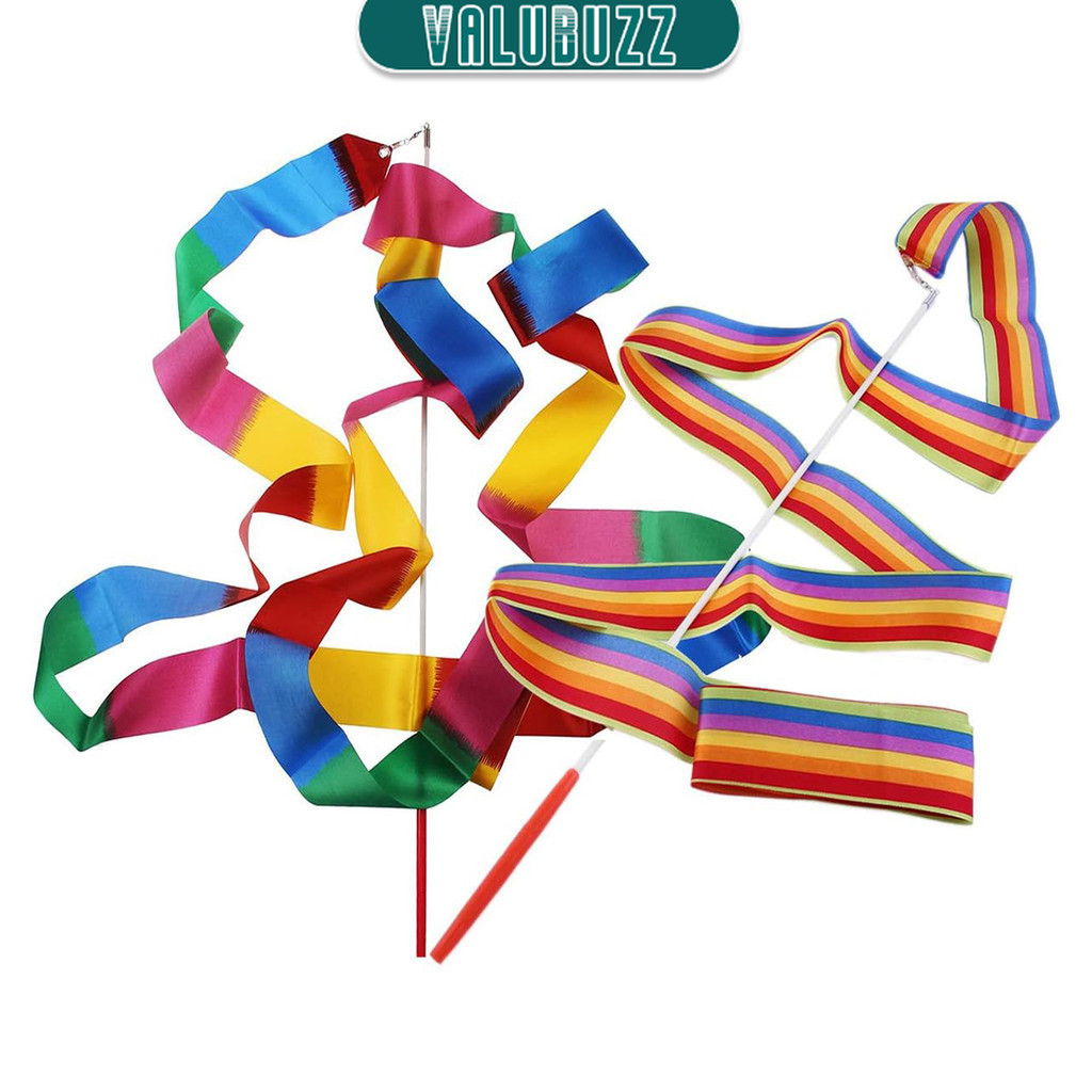 VLB Color Dance Ribbon Art Gym Ribbon Ballet Streamer Rotary Stick ...