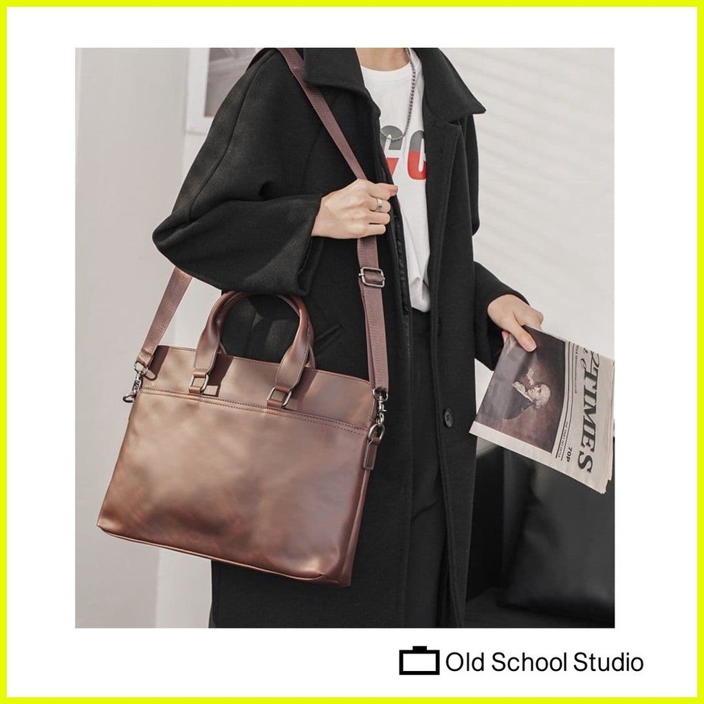 Old School Studio Sling Bag Leather Bag for Men Laptop Bag for Woman ...