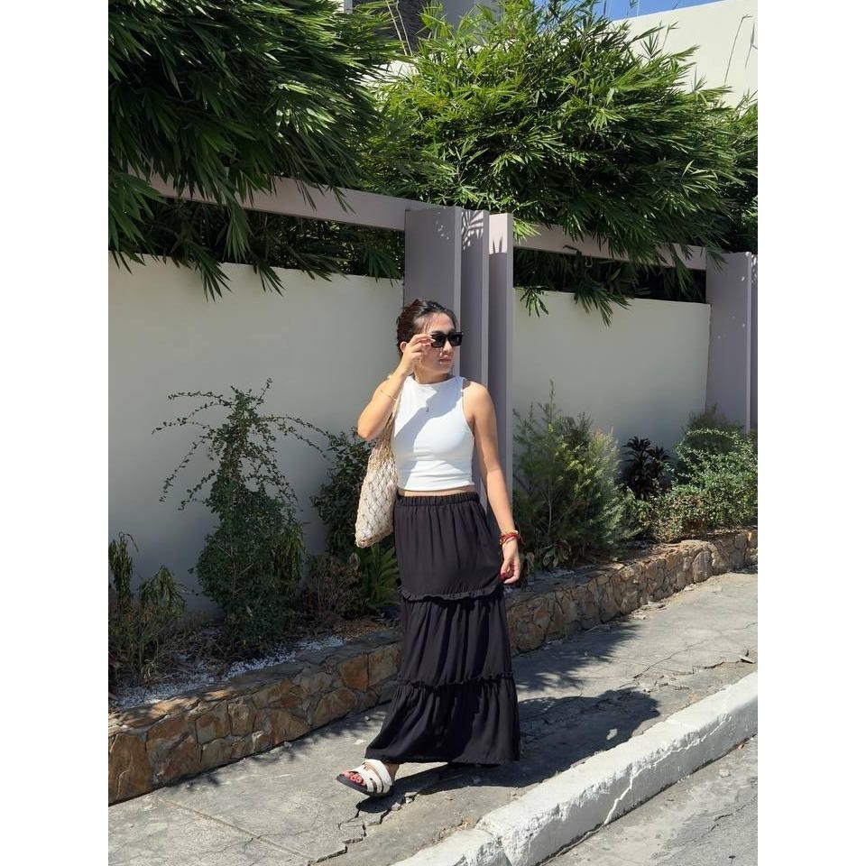 Calliah Solid Frill Skirt | Shopee Philippines