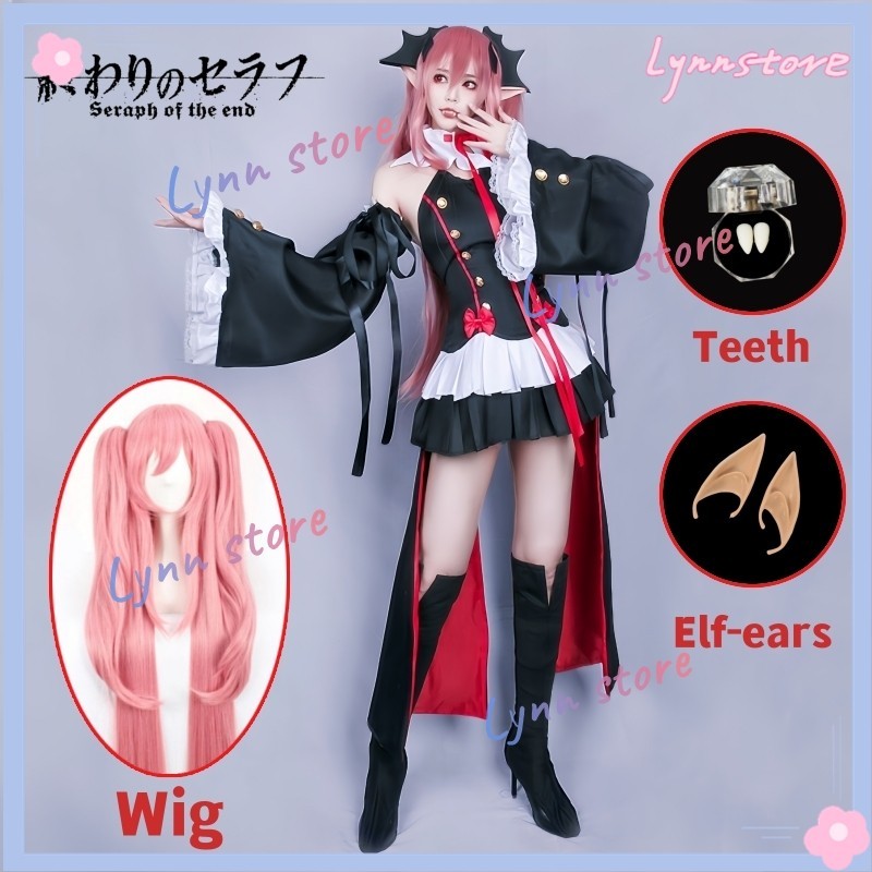 Seraph Of The End Krul Tepes Cosplay Costumes Krul Tepes Wig Cosplay Anime Cute Lori Dress Women