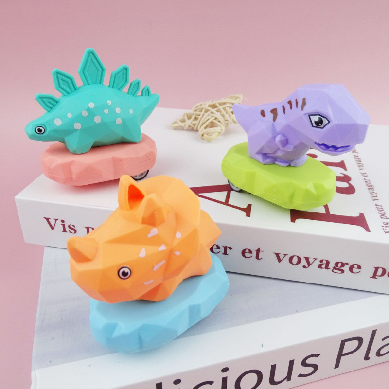 Dinosaur Clockwork Car Inertial Sliding Car Pull Back Toy Car No ...