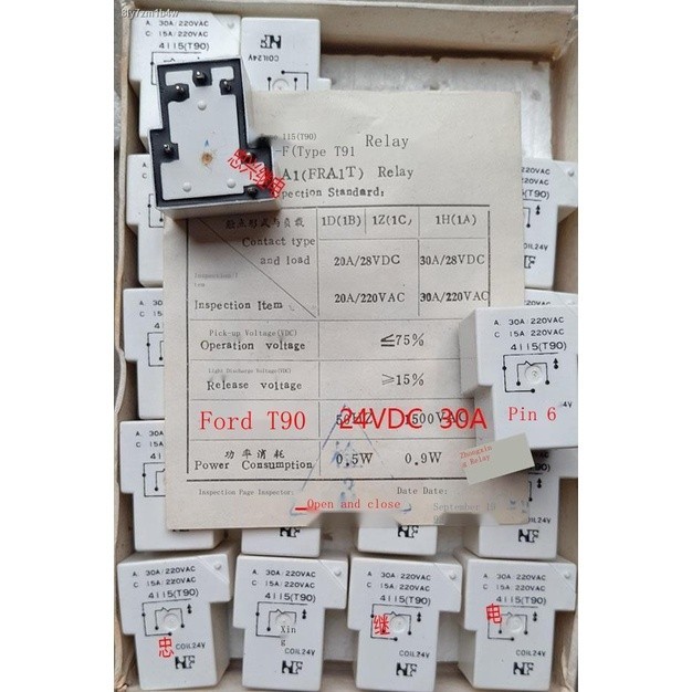Ford relay T90 24VDC 30A 6 feet new original one open one closed ...