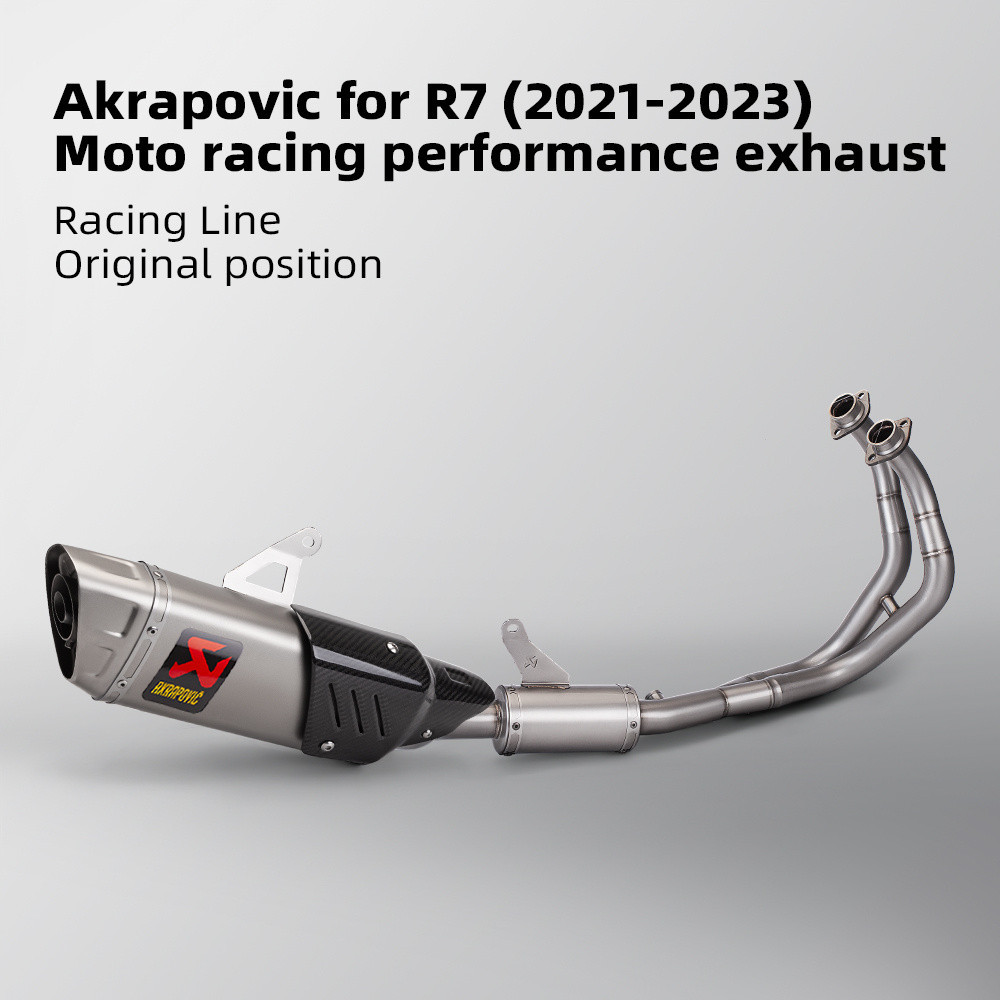 For Yamaha R7 exhaust muffler 2021-2023 YZF R7 YZF-R7 Akrapovic Racing ...