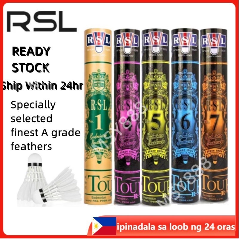 RSL GOLD RSL1 RSL 1 Tourney Shuttlecocks Badminton Shuttle Duck Feather Ball Cock 12pcs (Speed ...