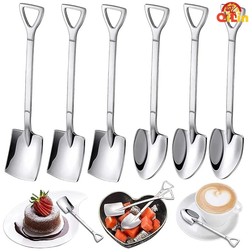 Coffee Tea Shovel Spoons Stainless Steel Ice Cream Dessert Dinner Party ...