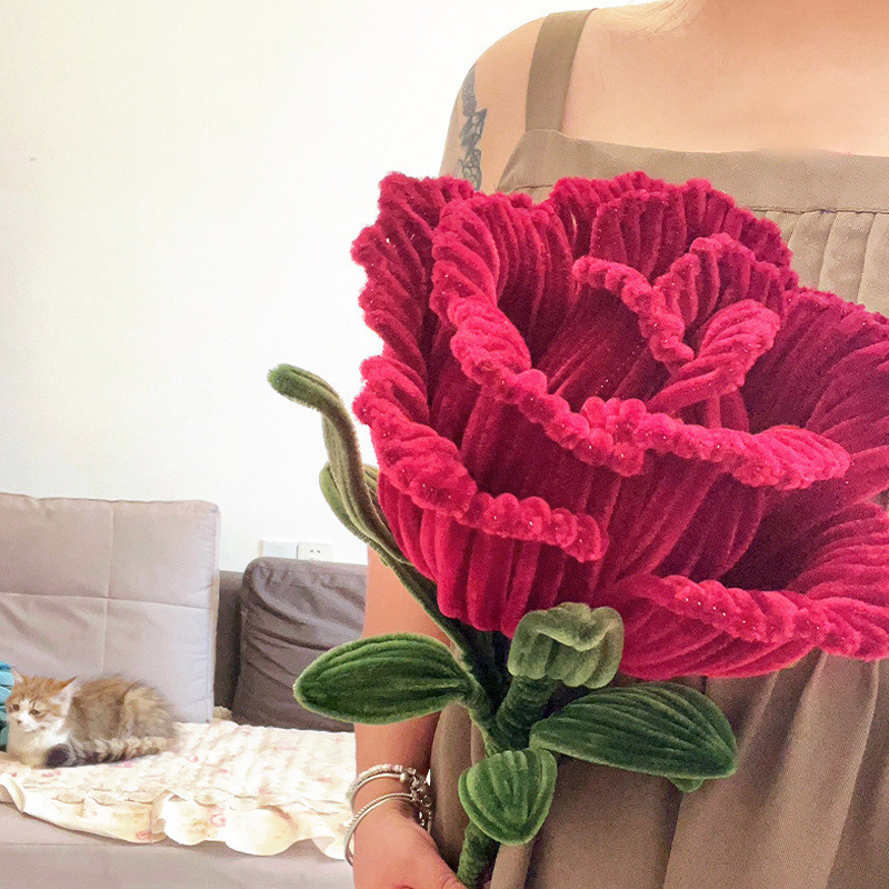 100Pcs Multicolour Fuzzy Wire Flower Craft Materials Decorations ...