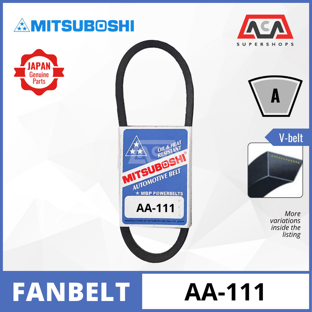 MITSUBOSHI FAN BELT / V-BELT / RADIATOR BELT / INDUSTRIAL BELT (AA-111) | Shopee Philippines