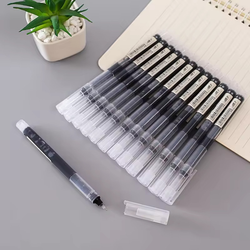 10pcs 0.5mm Needle Tube Gel Pen Straight Liquid Ballpen Rollerball ...