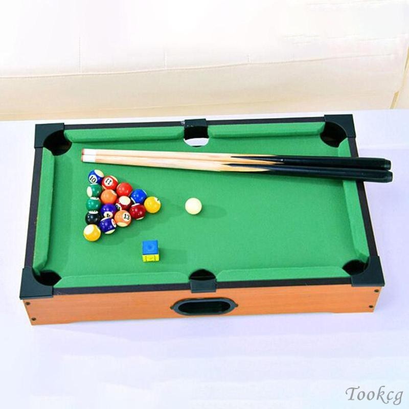 [Tookcg] Mini Table Pool Wooden Snooker Billiards Game Set for Travel ...