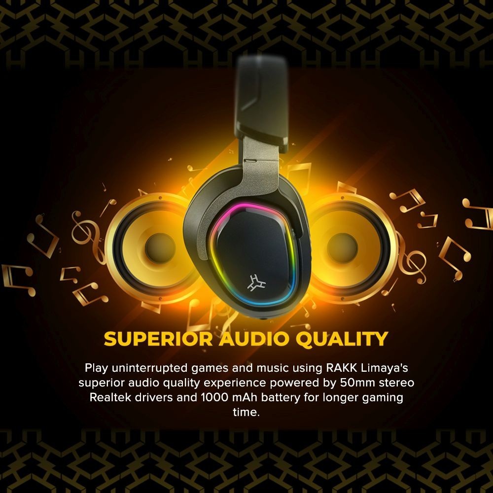 RAKK LIMAYA/ LIMAYA + Trimode RGB Gaming Wireless Headset| Black ...