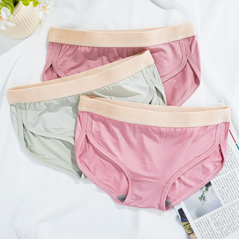 New Modal Solid Color Underwear Simple and Breathable Briefs Underwear ...