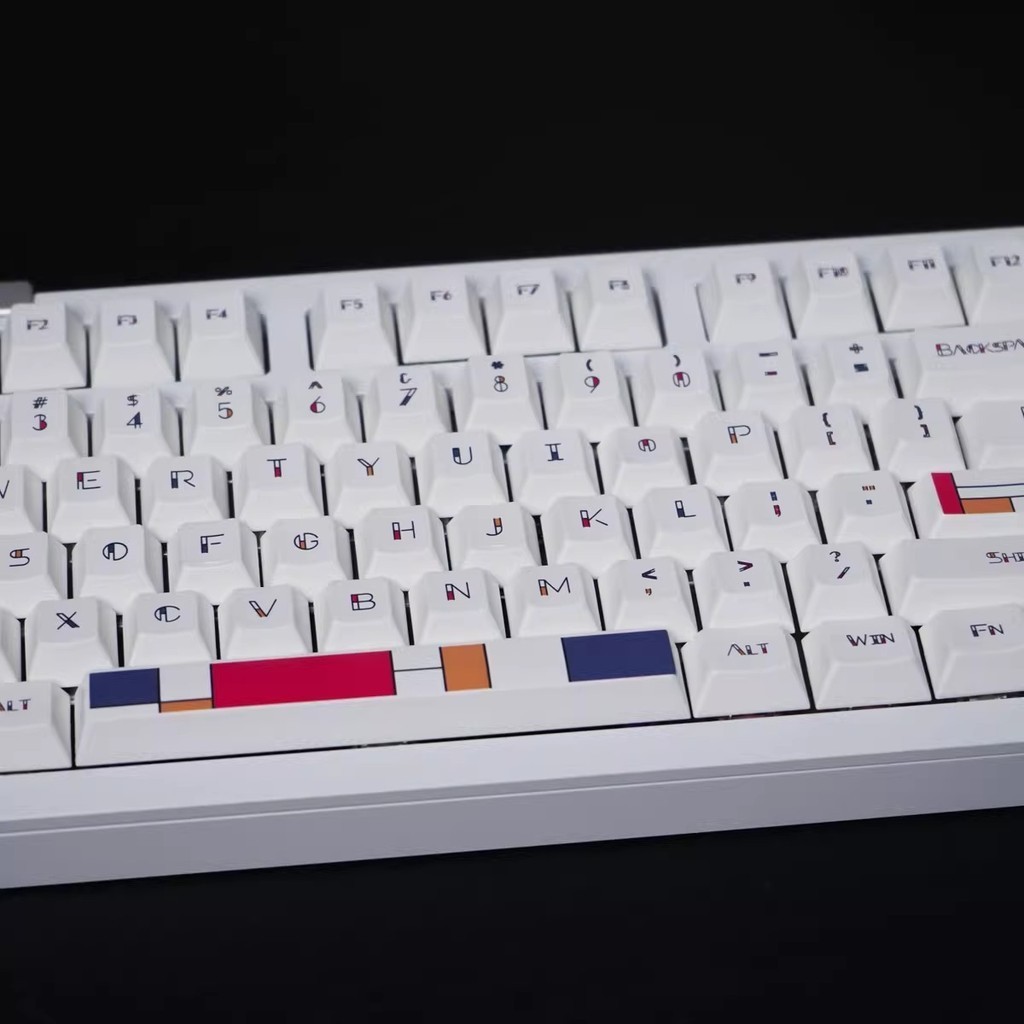 142 Keys Piet Mondrian Abstract Grid keycaps Cherry Profile PBT keycap ...