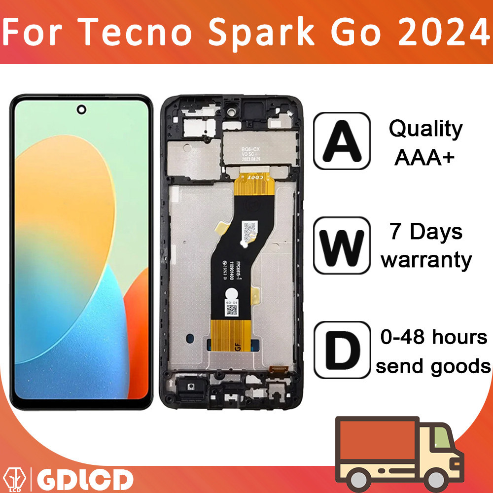 For Tecno Spark Go 2024 BG6 LCD With Frame Display Touch Screen Digitizer Panel Assembly ...