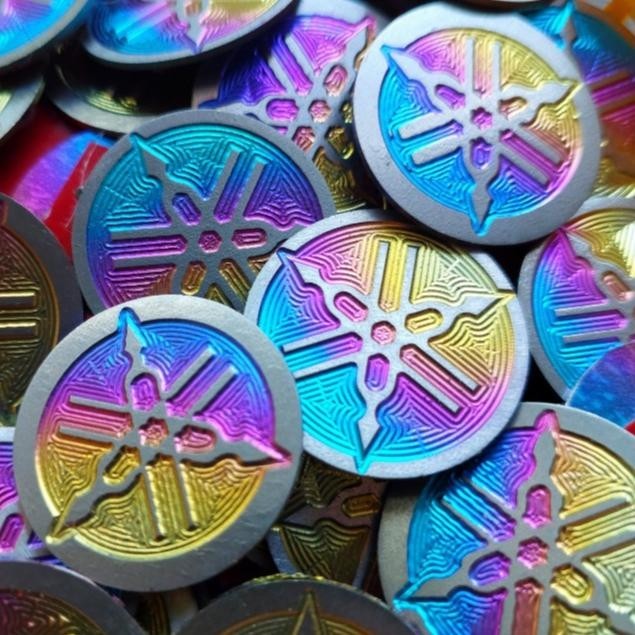 Titanium Round Logo Sticker for Yamaha Exciter Sirius Jupiter Models ...