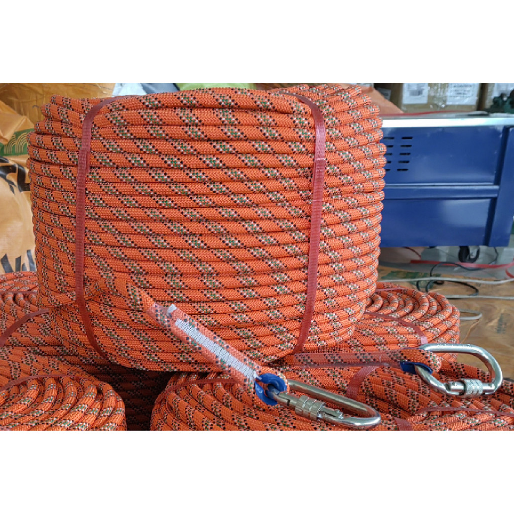 50m*8/10/12/14/16mm climbing rope/static rope/safety rescue rope/fire rope with 2 climbing ...