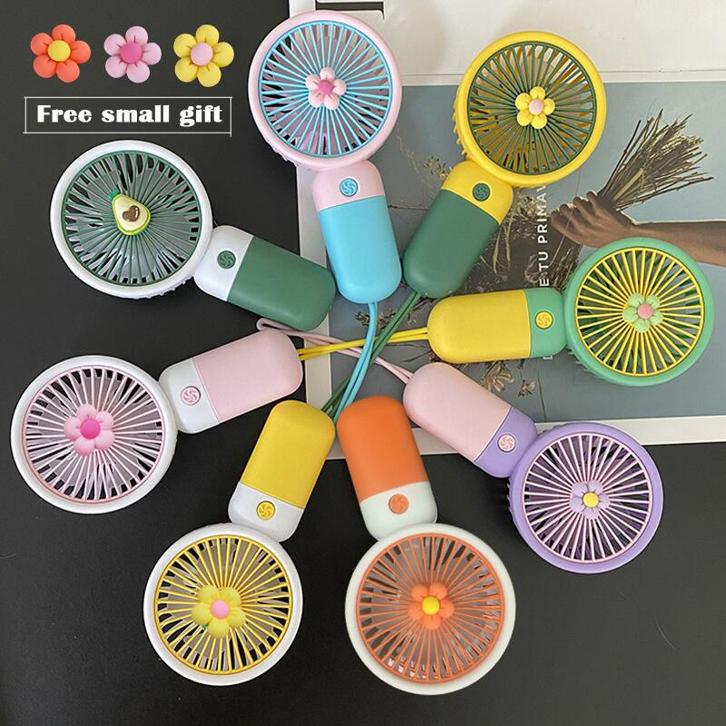 Mini Fan With Mobile Phone Stand Portable Travel Handheld USB Fruit ...