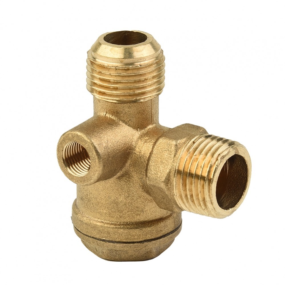 Gold Color Brass Check Valve Connector for Air Compressor Male Threaded ...