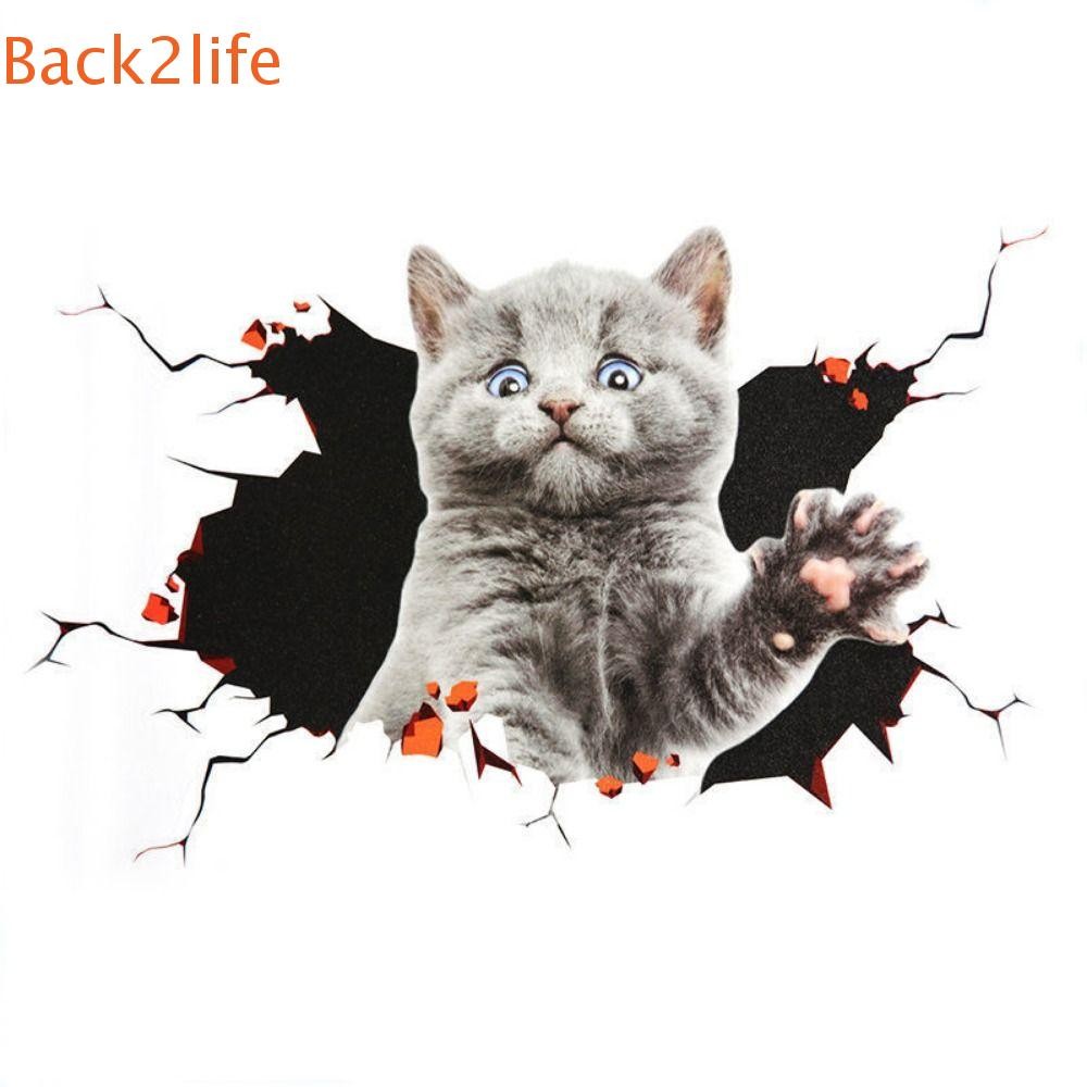 BACK2LIFE Simulation Cats Car Sticker, 3D Cat Waterproof Car 3D Cat ...