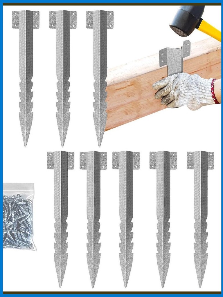 Garden Edging Border 10 Pcs Steel Edging Stakes DIY Garden Fence Lawn ...