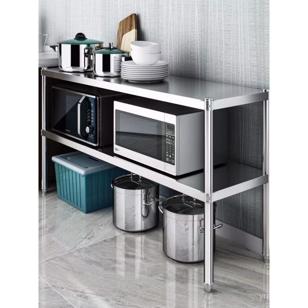 Kitchen Simple Two-Layer Stainless Steel Storage Rack Multi-Functional ...