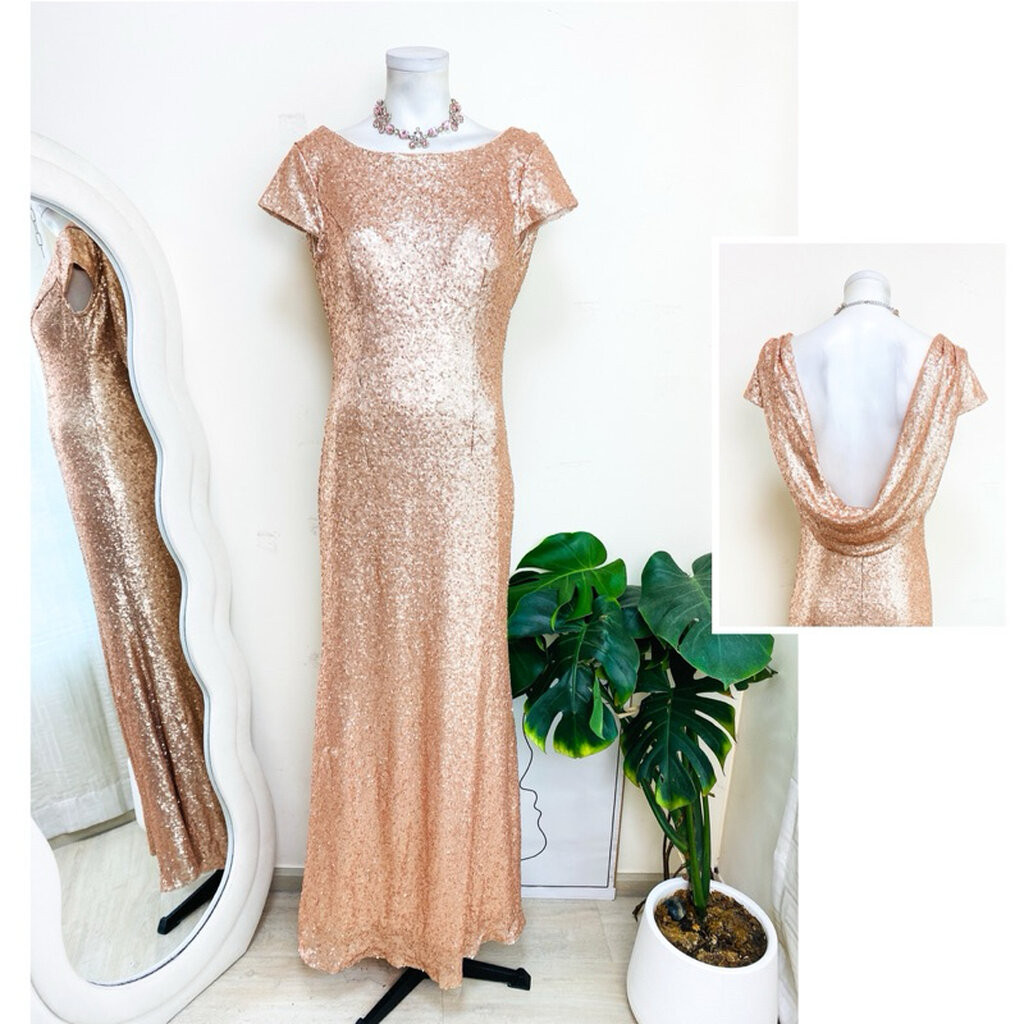 Size S-M D.R.E.S.S Brand Authentic 1 Maxi dress Long Back Weight Shiny ...