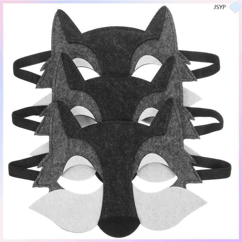 junshaoyipin Costume Mask Felt Halloween Masks Kids Animal Face Kidcore ...
