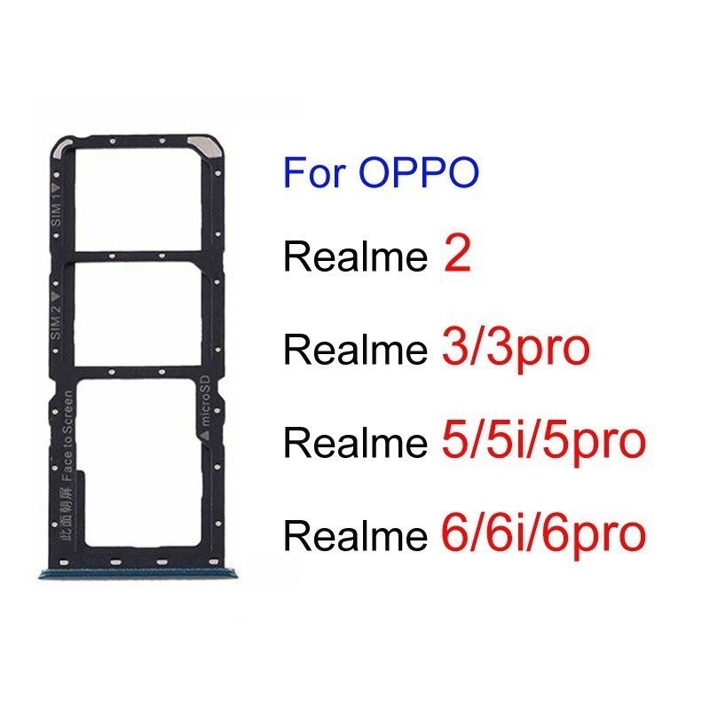 XTTT &SIM Card Tray Holder For Realme 2 3 5 6 Pro 5i 5S 6i& | Shopee ...