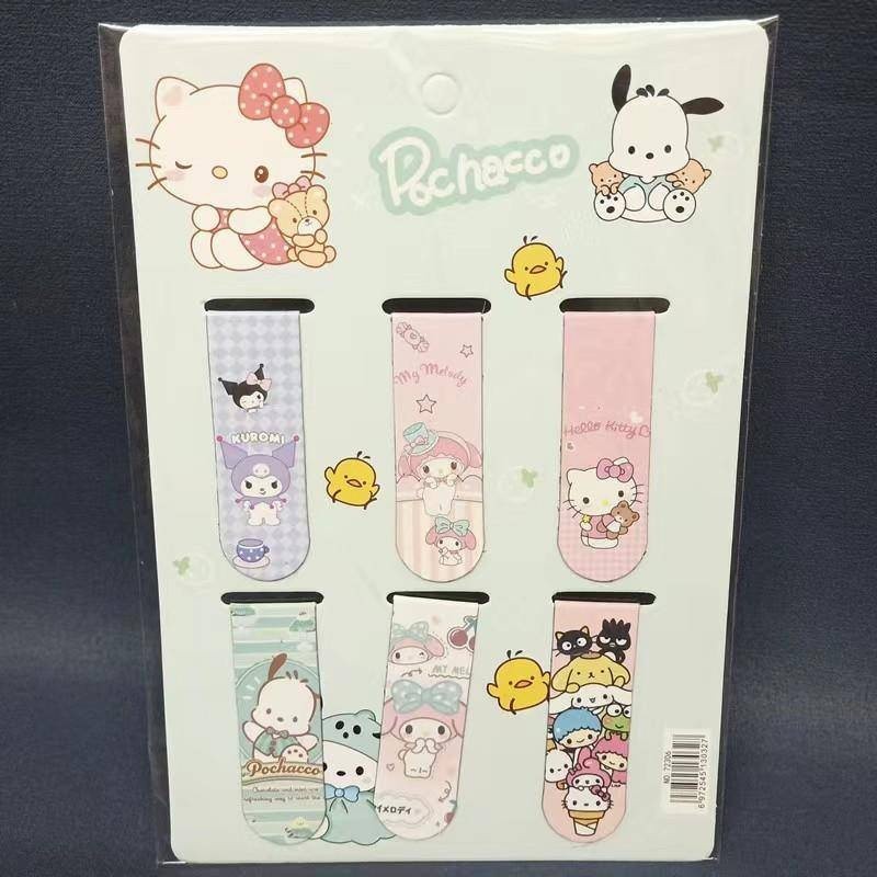 One set Sanrio Cute Magnet Bookmark Mymelody Kuromi Cinnamoroll Reading ...